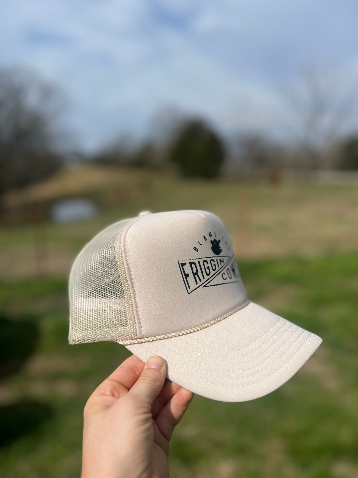 Blame The Friggin’ Cows Trucker Hat – Diamond B